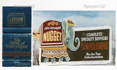 John Ascuaga's Nugget Matchbook Cover & 4x6 Photo Vintage Reno Nevada ...