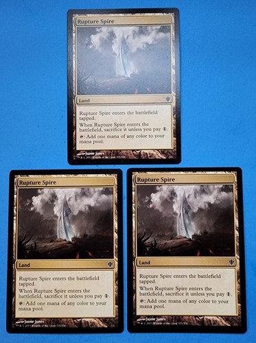 3x Rupture Spire Commander 2013 Mtg Magic Gathering Card Colorless Land ...