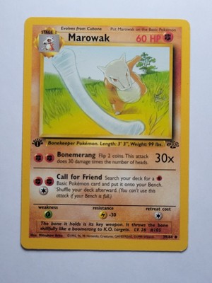Pokémon TCG Marowak Jungle 39/64 Regular 1st Edition Uncommon | eBay