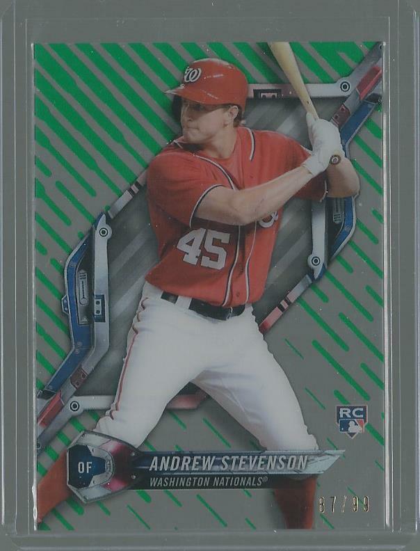 2018 TOPPS HIGH TEK ANDREW STEVENSON NATIONALS RC GREEN REFRACTOR RARE ...
