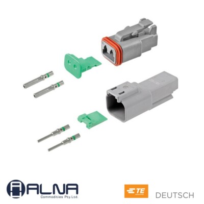 Deutsch Plug Connector DT Series 2 Way Kit Green Band Contacts DT2-1 ...