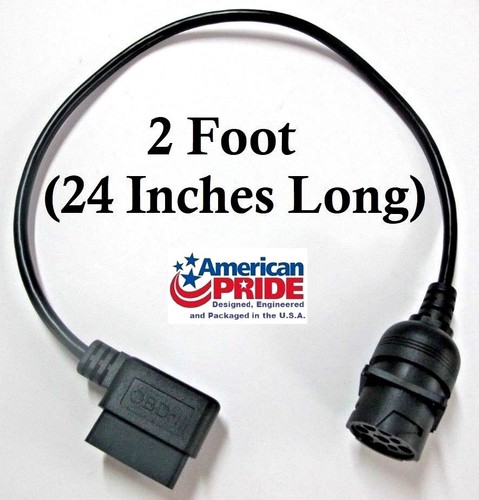 16 Pin OBD2 to 8/9 Pin Black or Green ELD Diagnostics Cable Adapter ...