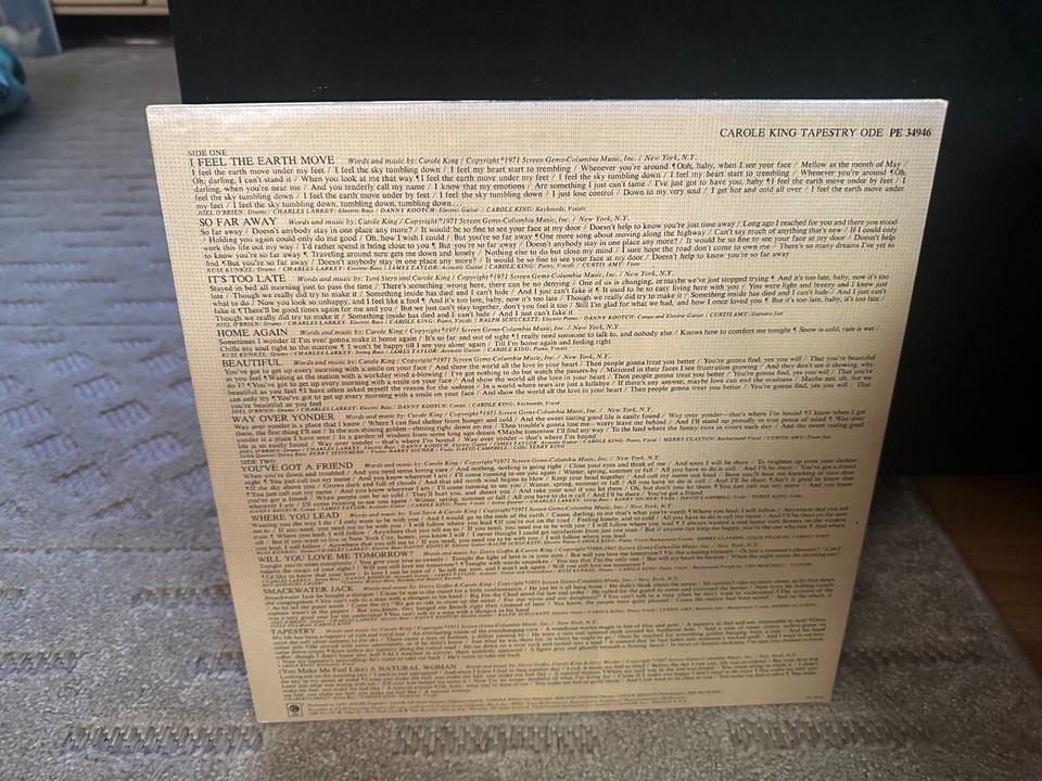 Carole King TAPESTRY vinyl LP EX 1977 Beige Label EPIC/ODE | eBay