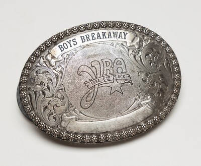Vintage 1984 YRA Texas Jr Boys Breakaway Cowboy Youth Rodeo Silver Belt ...