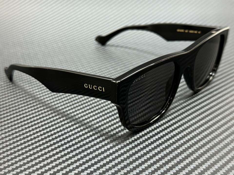 GUCCI GG1427S 001 Black Dark Grey Men's 53 mm Medium Sunglasses | eBay