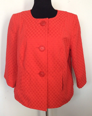 isabella Women's Red Cotton Blend Soft Lined Jacket Size 14W | eBay