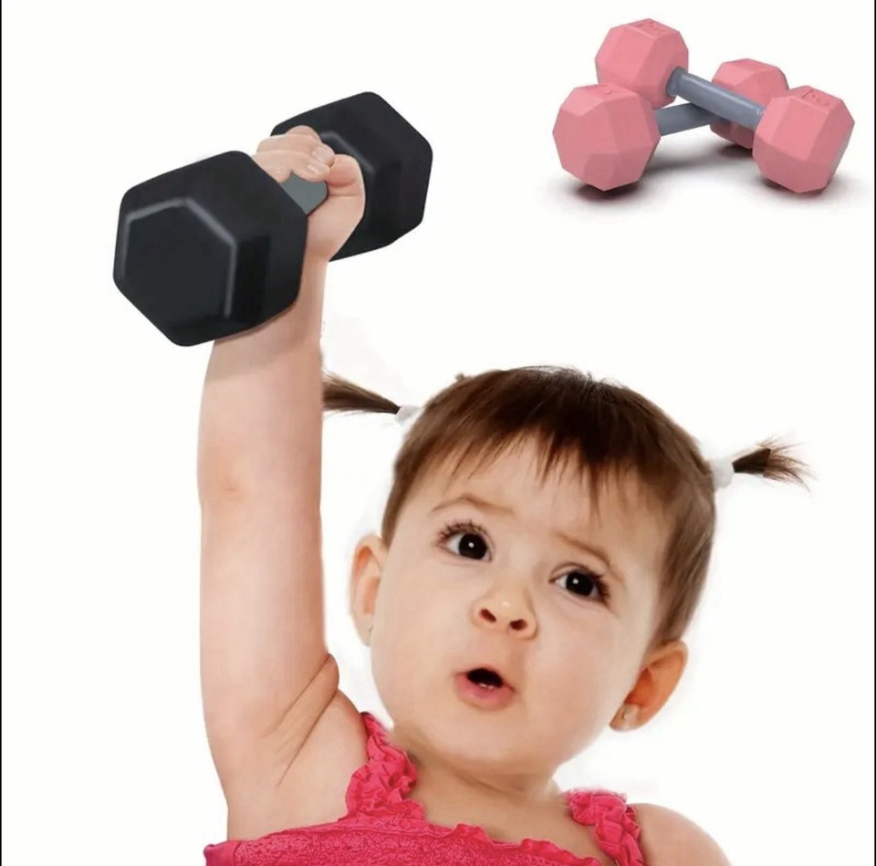 2pcs Baby Dumbbell Mini Dumbbell Toy - Sensory Rich Textured Ergonomic ...