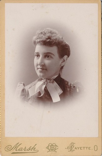 Cabinet Card Antique Photo ID'd Woman Bow Sadie Borton Fayette Ohio OH ...