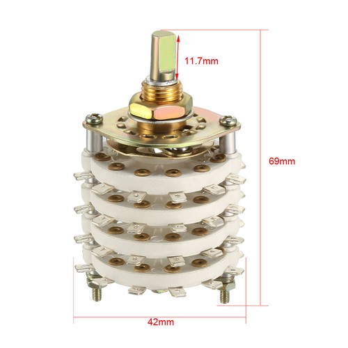 4P11T 4 Pole 11 Position 4 Deck Band Channel Rotary Switch Selector ...