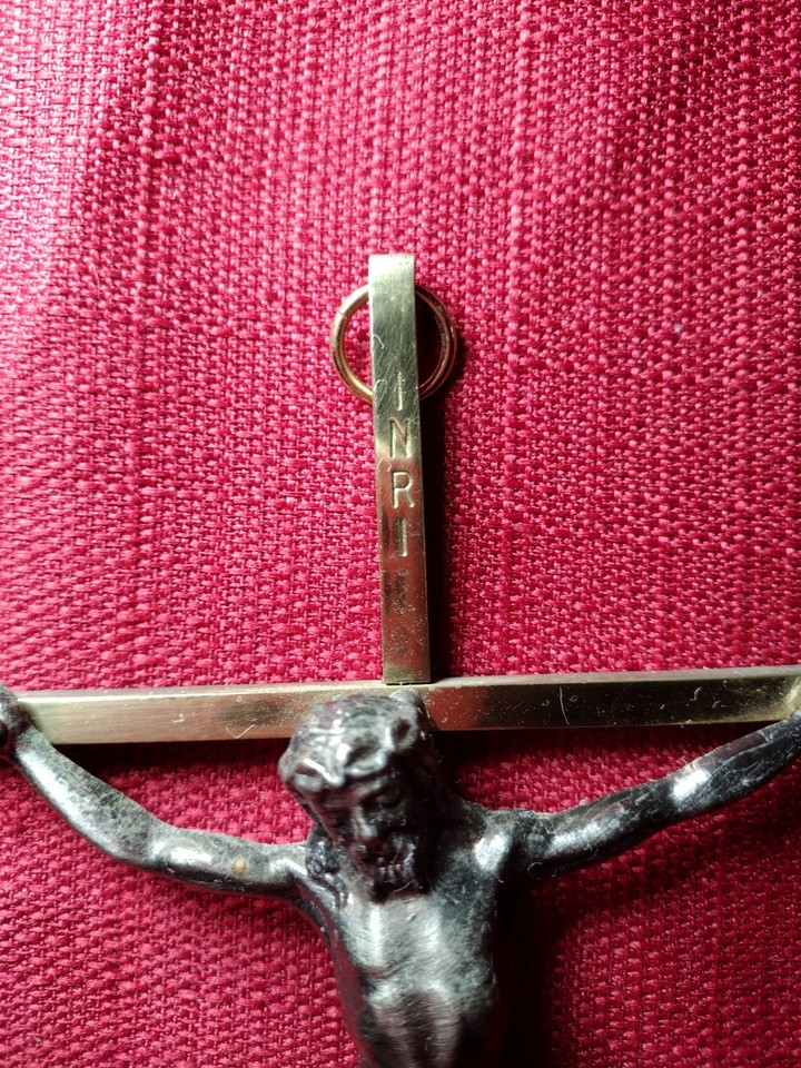 Vintage INRI Crucifix Metal Jesus Cross Wall Hanging 10" | eBay