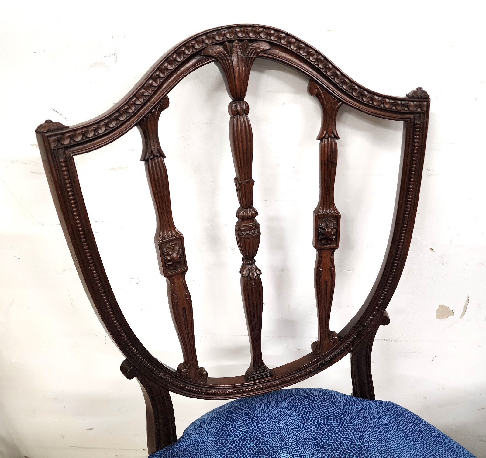 Antique George III Accent Side Chairs Shield Back Mahogany 19th Century ...
