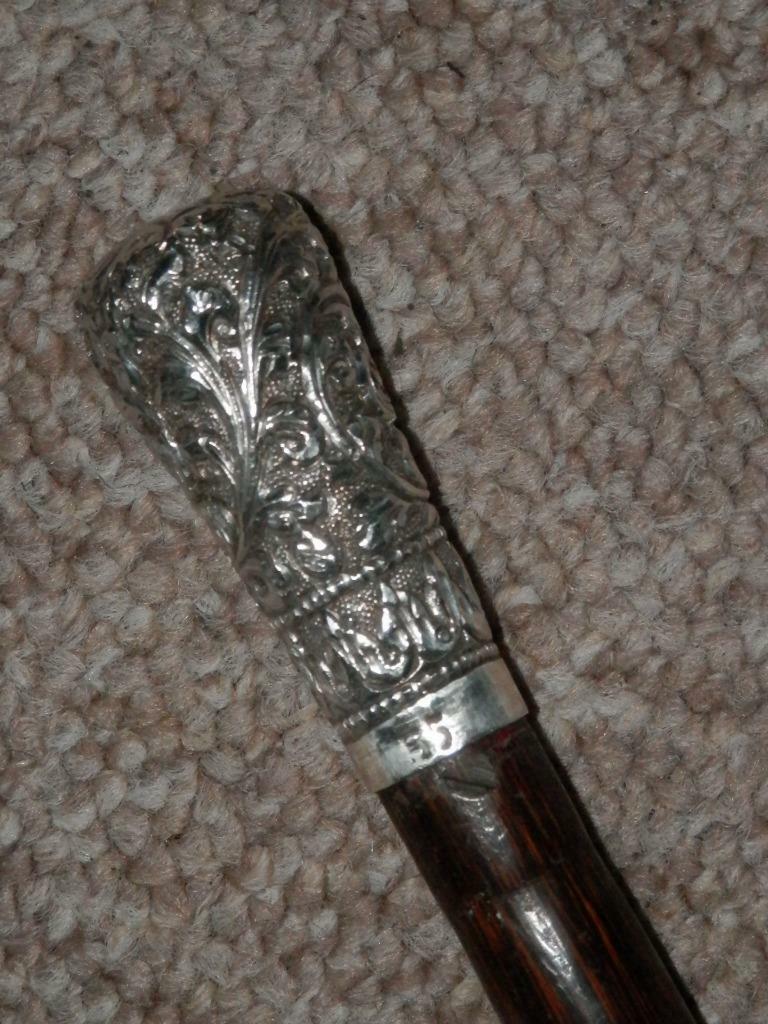 Military WW1 Partridge Drill Cane W/ Continental Silver Top & Collar ...