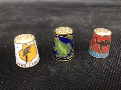 Pewter Thimble Collection Set Of 3 Unique Lot Lovely Collectibles | eBay
