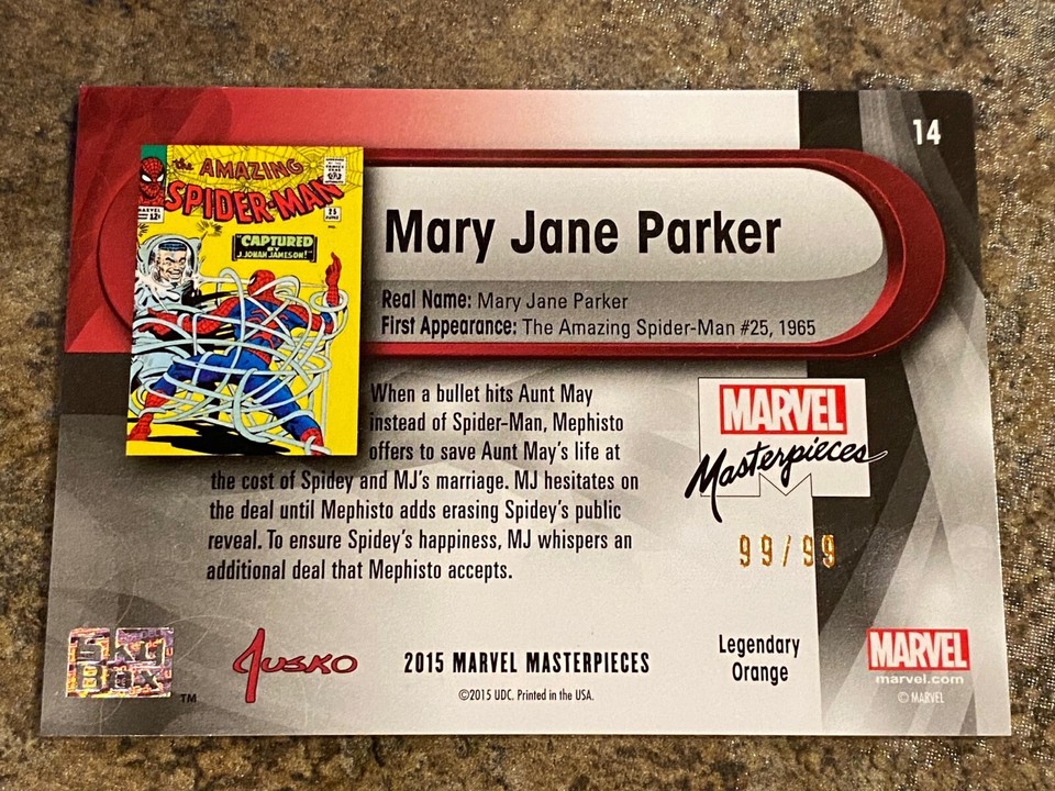 2016 Marvel Masterpieces Orange #14 OMEGA Mary Jane #99/99😍😍😍😍VHTF | eBay