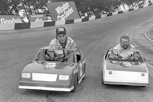 Steve Mitchell and Mark McCain race around the track before the Mot ...