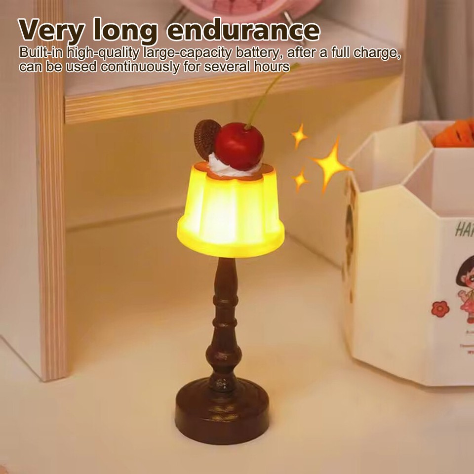 Pudding Night Light LED Desk Lamp Battery Powered Desk Bedside ...