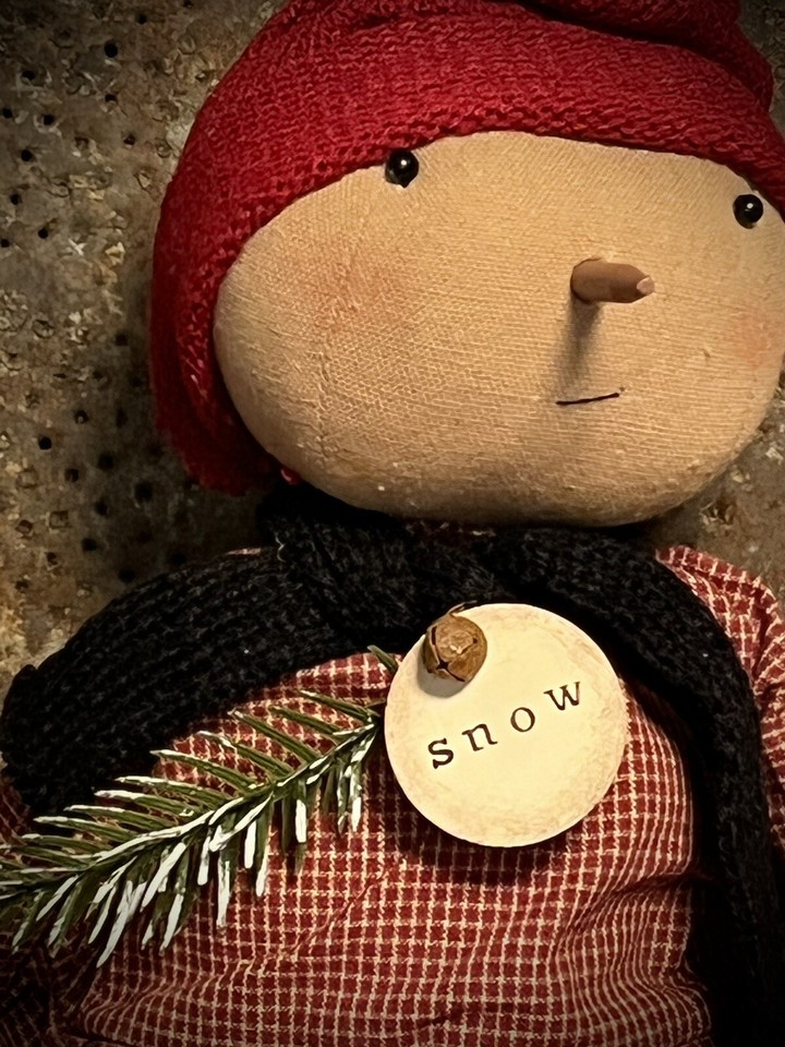 Grubby Primitive Rustic Christmas Sweet Sierra SNOW GIRL Rag Doll ...