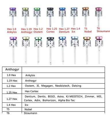 Anthogyr Implant Abutment Hand Driver Hex Screwdriver Stainless Long ...