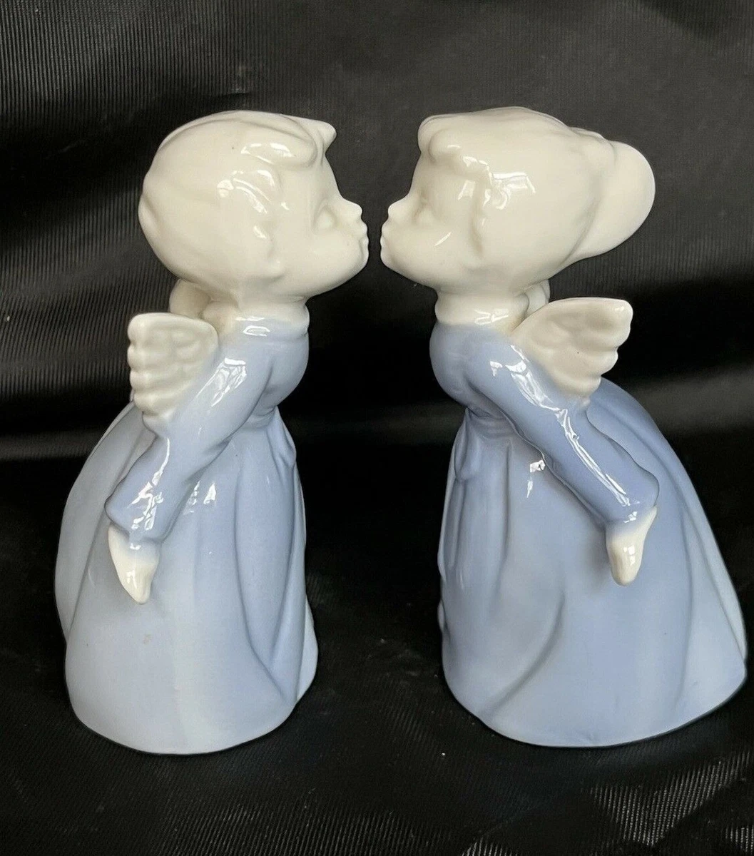 Porcelain Kissing Angel Figurines