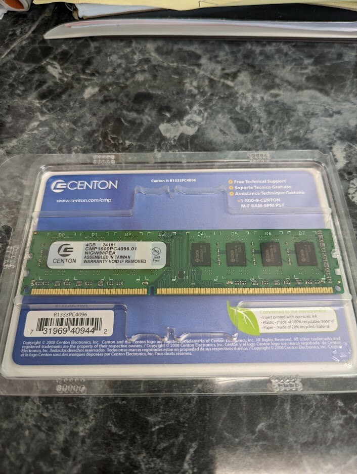 Centon PC3-10600 4 GB DIMM 1333 MHz DDR3 SDRAM Memory (R1333PC4096) 731969409442 | eBay