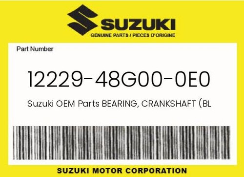 Suzuki Genuine Bearing, Crankshaft (Blue) - 12229-48G00-0E0 | eBay