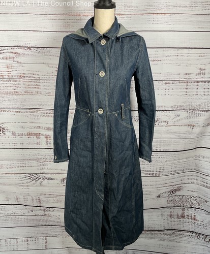 Levis Engineered Denim Long Mantle Coat Jacket Blue | eBay