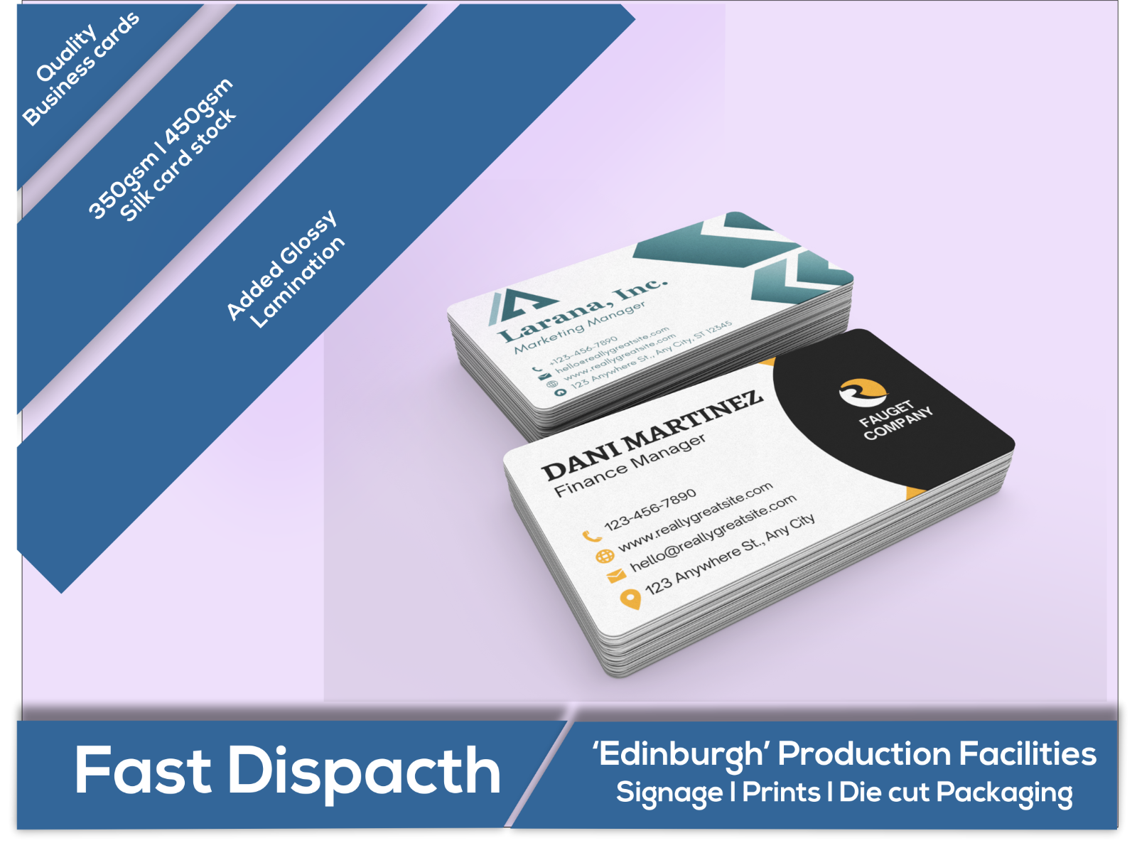 Business Card Print Full Colour Single &Double Sides 350 & 450gsm ...