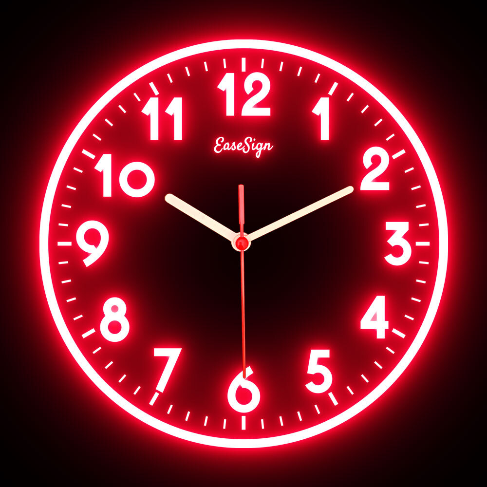 ck0009 EaseSign Home Decor LED Flexible Flex Neon Wall Clock 7 colors ...