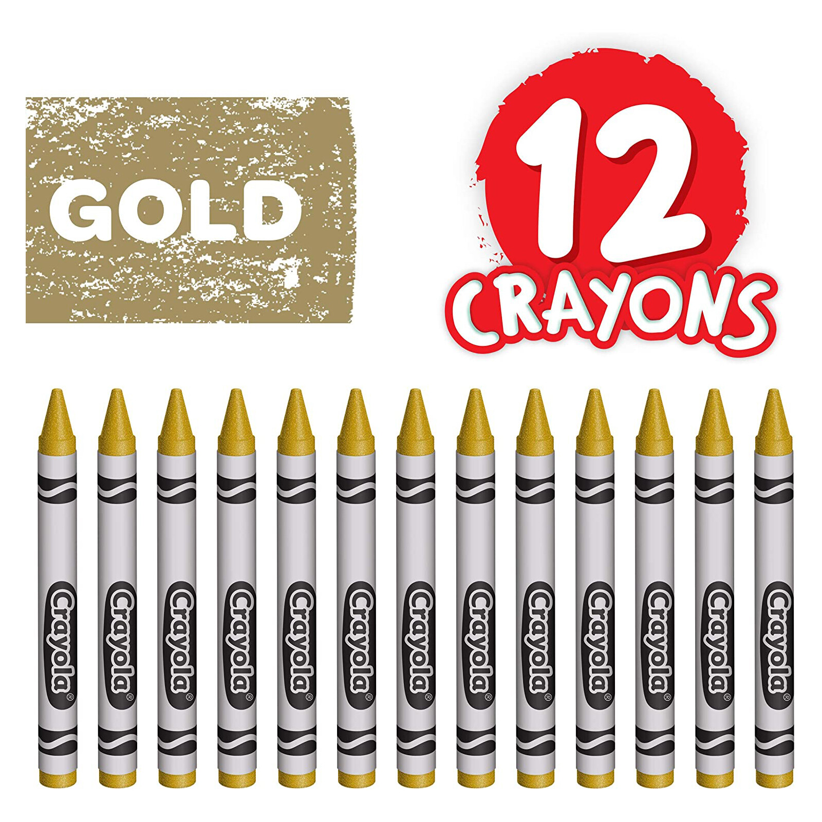 Crayola BULK Crayons Gold 12 Count Great for Kids Classrooms or ...