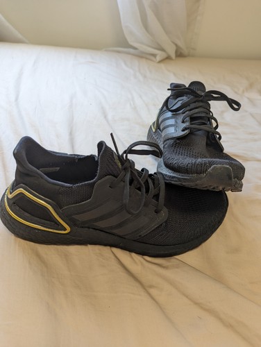 Adidas UltraBoost 20 Black/Gold Metallic Running Shoes EG0754 Men's ...