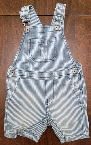 The Children's Place Denim Stripped Shortalls Snap Up Shorts 18-24 ...