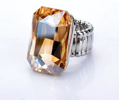 Champagne colour Resin Stone Elastic Stretch Finger Rings Jewellery ...