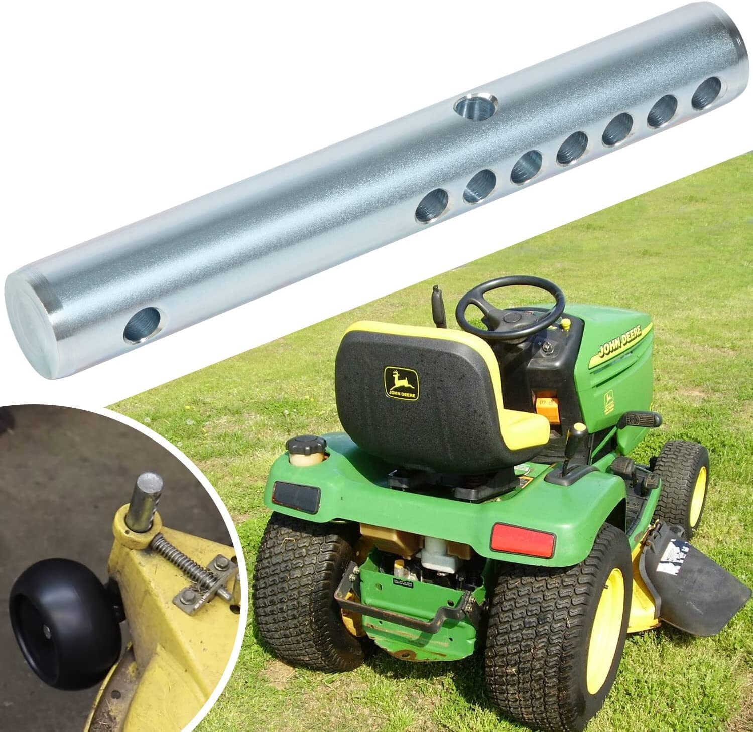 For John Deere 325 425 445 LX172 GT235 Mower Deck Gauge Wheel Arm Shaft ...