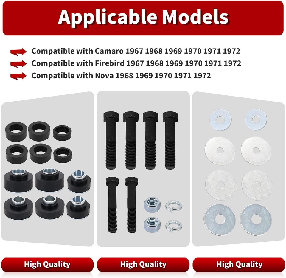 Subframe Body Mount Bushing Kit with Hardware Bushings Sub Frame Bolts ...