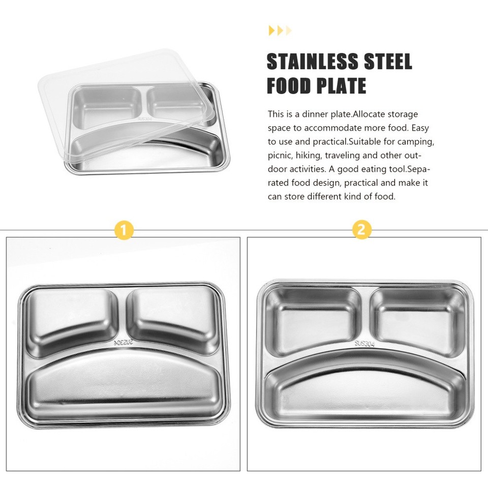 Divided Plate Multi Grids Food Storage Plate Divided Holder Home Plate ...