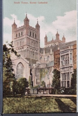 OLD POSTCARD EXETER CATHEDRAL SOUTH TOWER | eBay UK