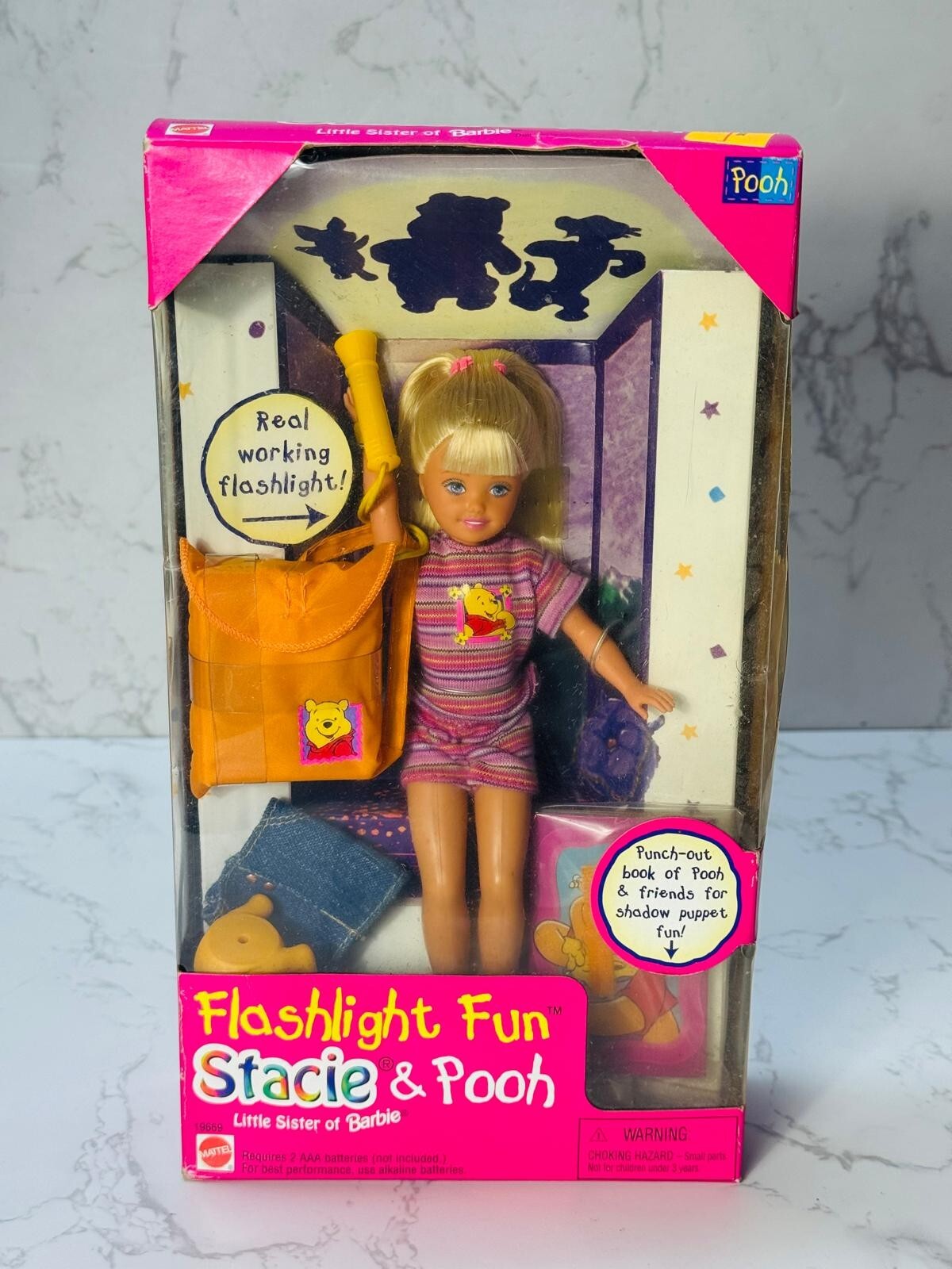 Vintage 1997 Flashlight Fun Stacie & Pooh Doll Little Sister of Barbie ...