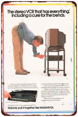 Magnavox VR9565 VCR 1980s Reproduction Metal sign Vintage Look 8 x 12 ...