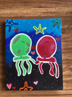 Spongebob Jellyfish kissing under stary night sky cosmo and Wanda theme ...