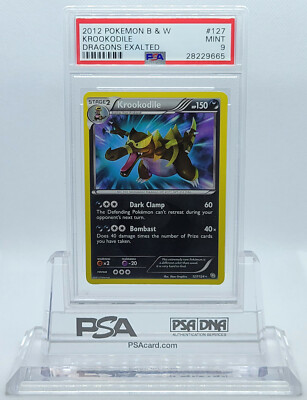 POKEMON DRAGONS EXALTED KROOKODILE #127 SECRET RARE HOLO PSA 9 MINT ...