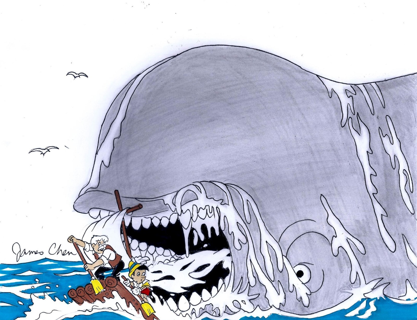 Pinocchio Monstro Sneeze