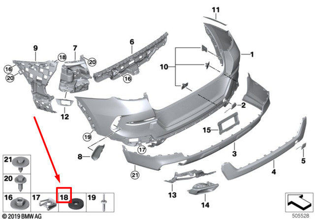 BMW X6G06 REAR BUMPER GASKET RING 51127445572 7445572 GENUINE for sale ...