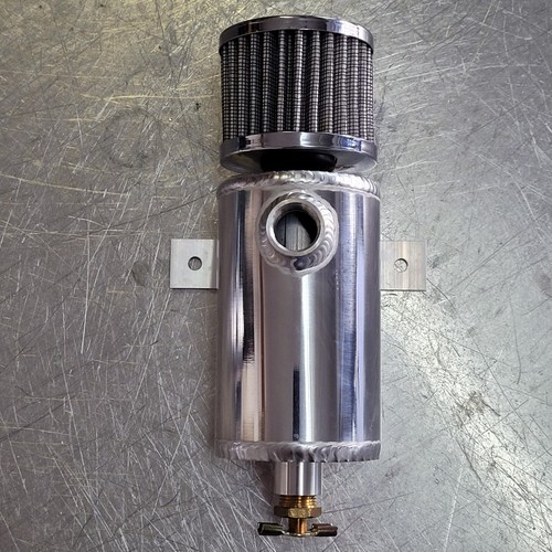 1/2 Inch NPT Aluminum baffled oil catch can breather tank for vacuum ...