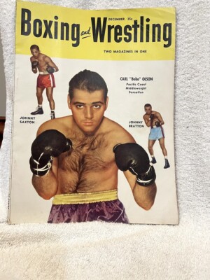 VINTAGE Dec 1952 Boxing&Wrestling Magazine, Carl Bobo Olson, Johnny ...