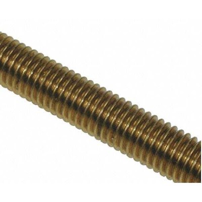 All America Threaded Products Threaded Rod, 3/8"-24, Brass, Plain ...