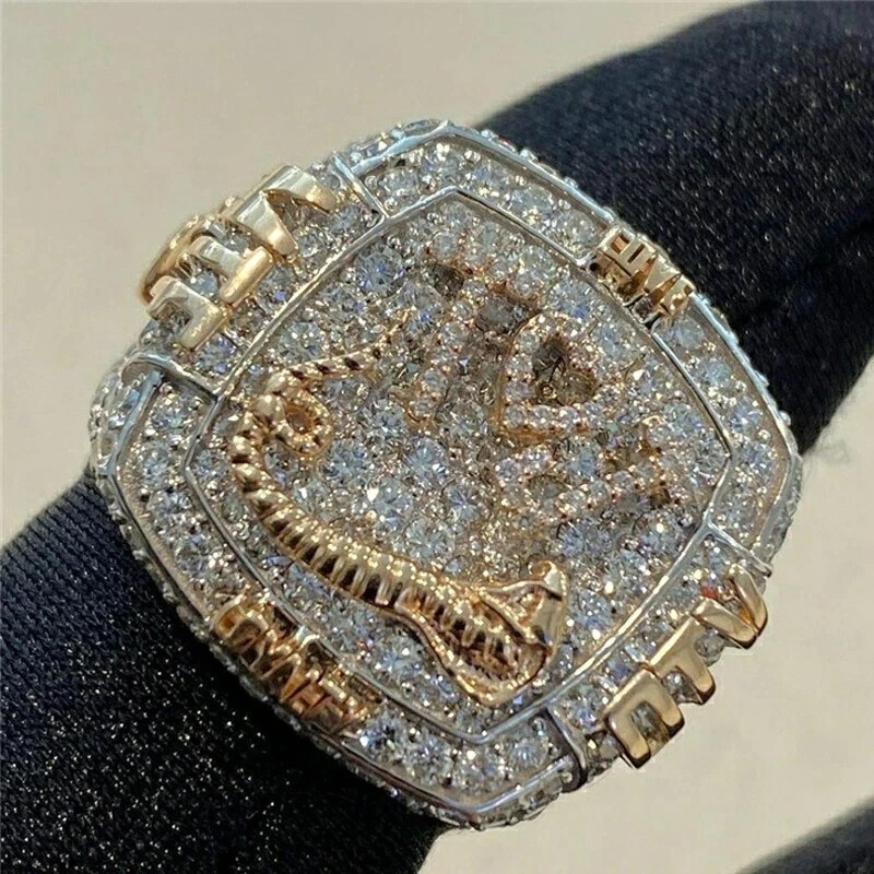 2.24CT Real Moissanite Men's Personalize JT Letters Ring 14K White Gold ...