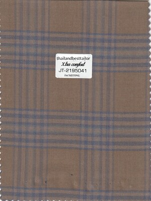 Brown Suiting Fabric 5 Yards Wool Suit Fabric windowpane box checked ...