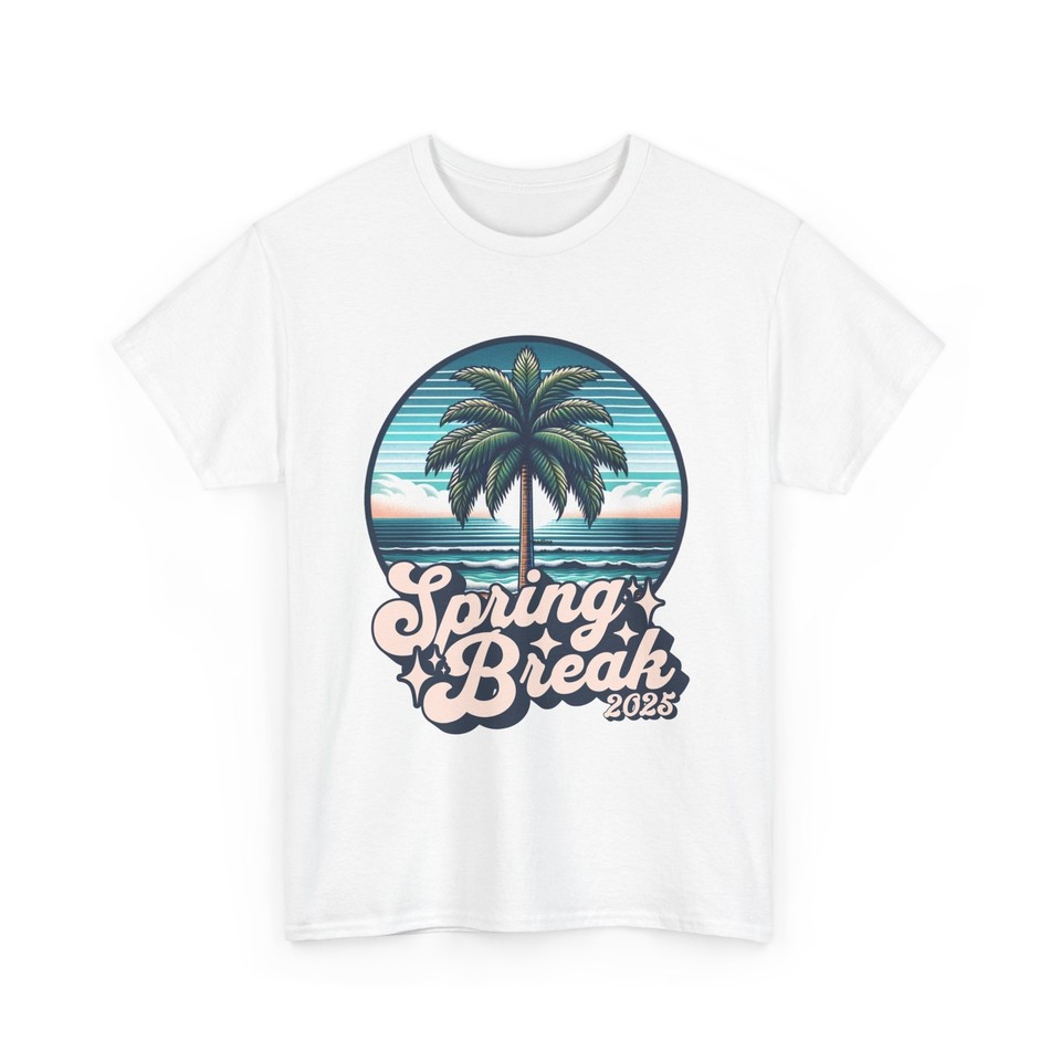 NEW! Spring Break 2025 Beach Palm Tree Vacation Heavy Cotton Tee | eBay