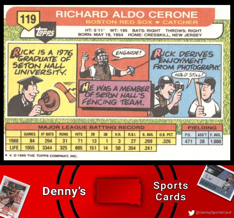 1989 Topps Big #119 Rick Cerone Boston Red Sox Baseball Card | eBay