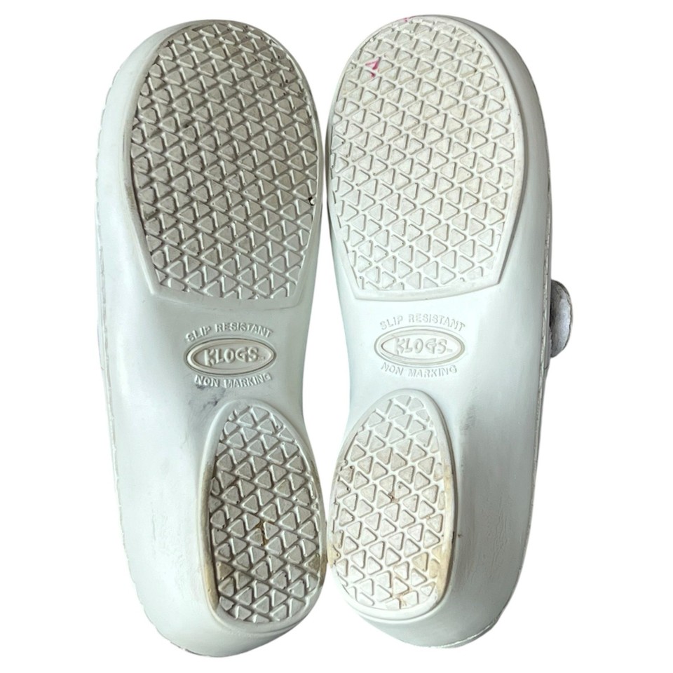 Klogs Ashley Mary Jane Womens 6M White Nursing Clogs Slip Resistant ...